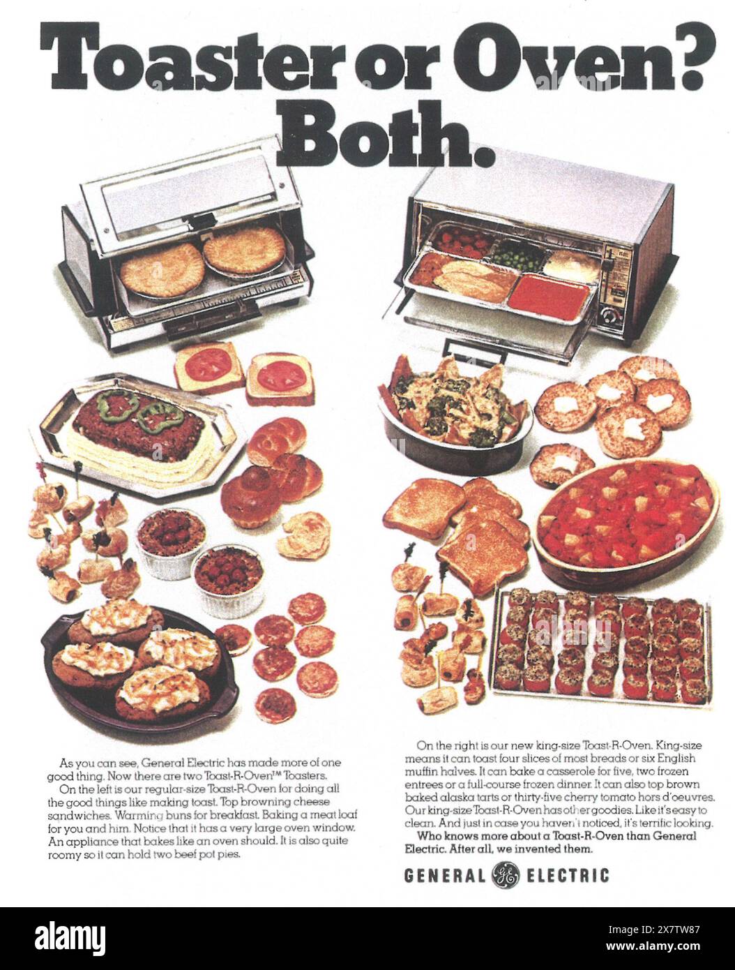 1972 G.E. Toast-R-Oven ad - Toaster or Oven Stock Photo - Alamy
