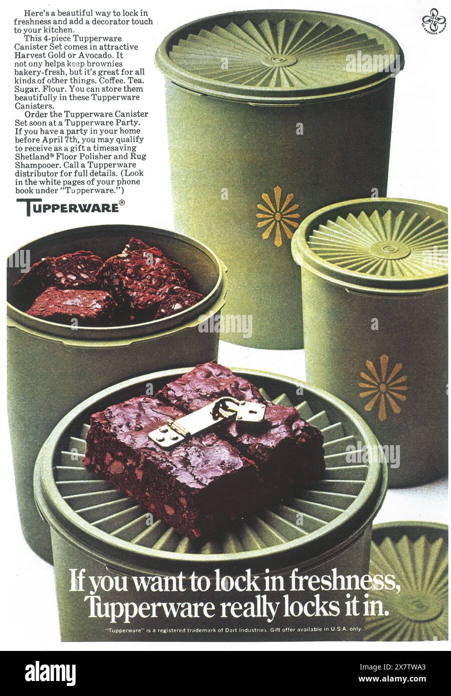 1971 Dart Tupperware canisters ad Stock Photo - Alamy
