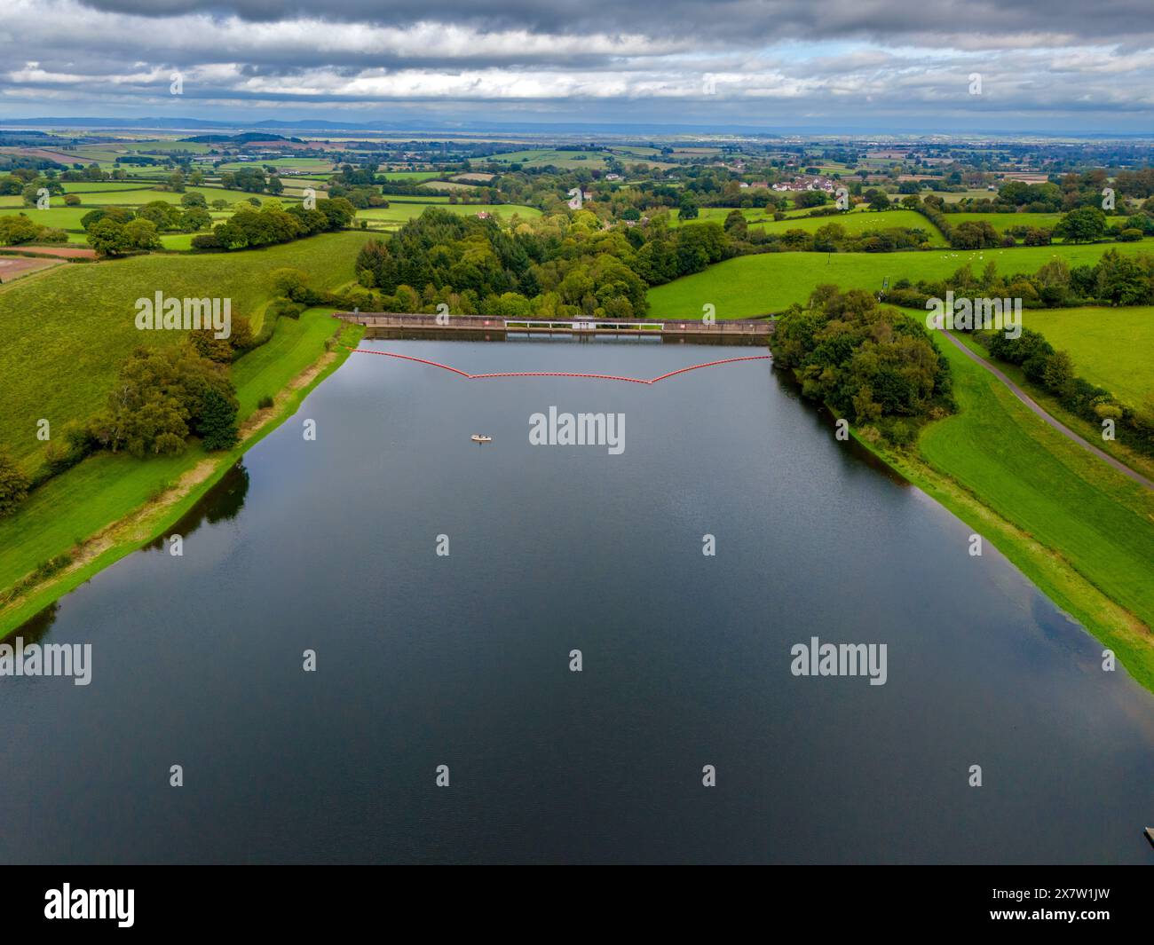 Hawkridge Reservoir as seen from a drone Stock Photo - Alamy
