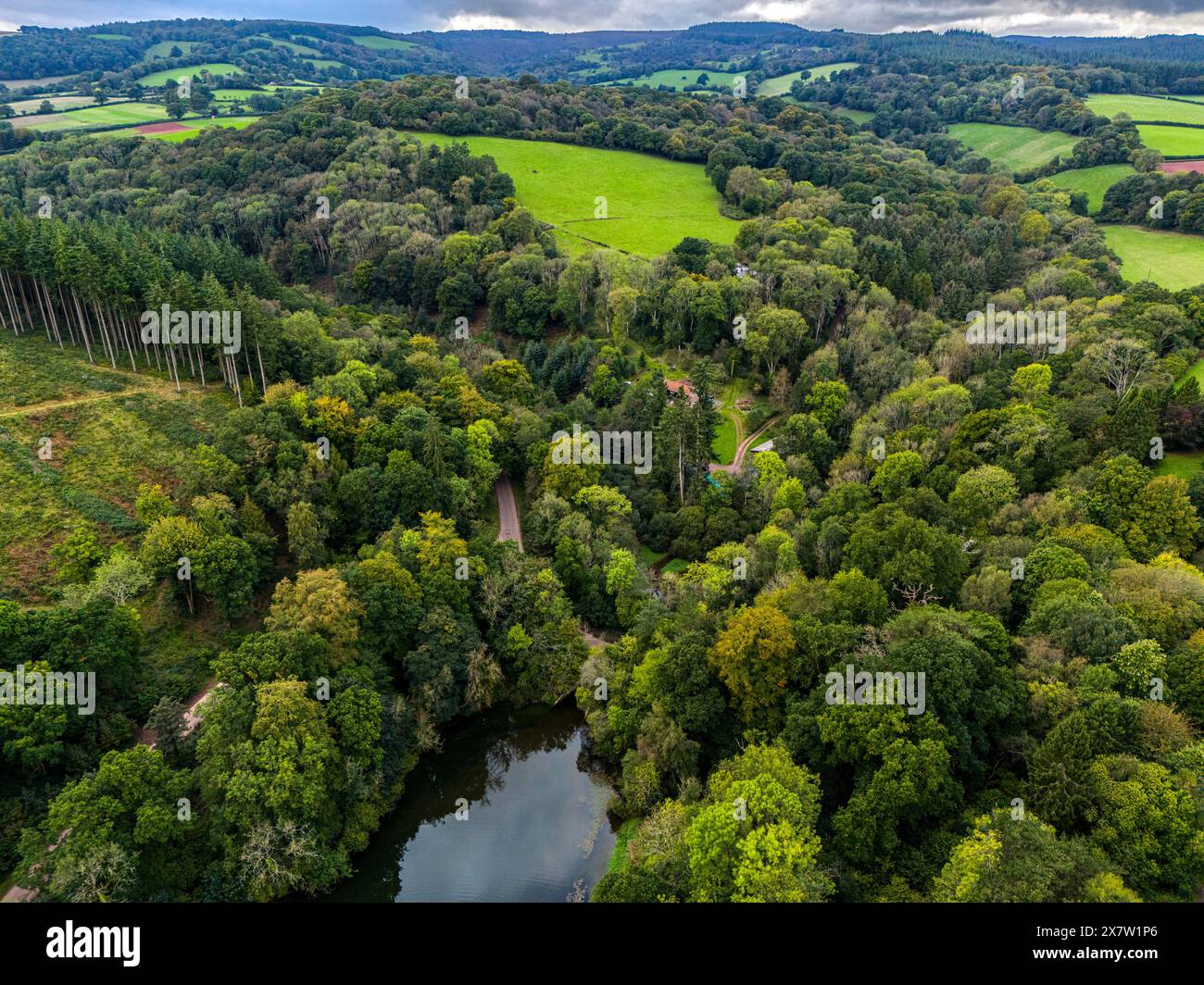Hawkridge Reservoir as seen from a drone Stock Photo - Alamy