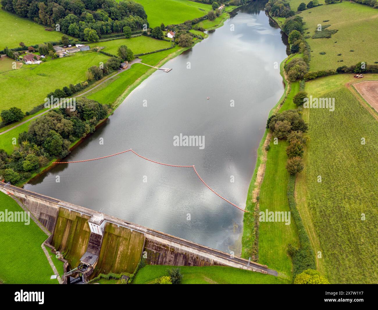 Hawkridge Reservoir as seen from a drone Stock Photo - Alamy
