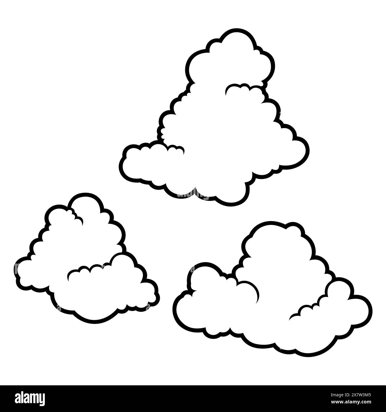 Collection of clouds. Cartoon cute image of sky Stock Vector Image ...