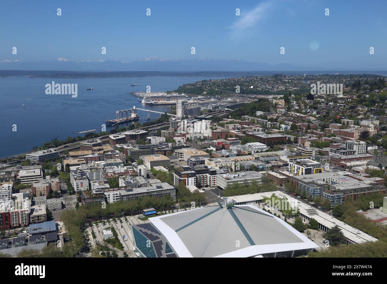 View west northwest from Space Needle, Seattle Center, Seattle, Elliott ...