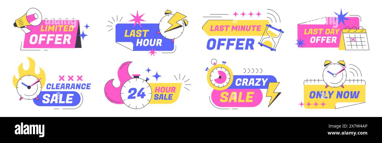 Timer stickers set timer hi-res stock photography and images - Alamy