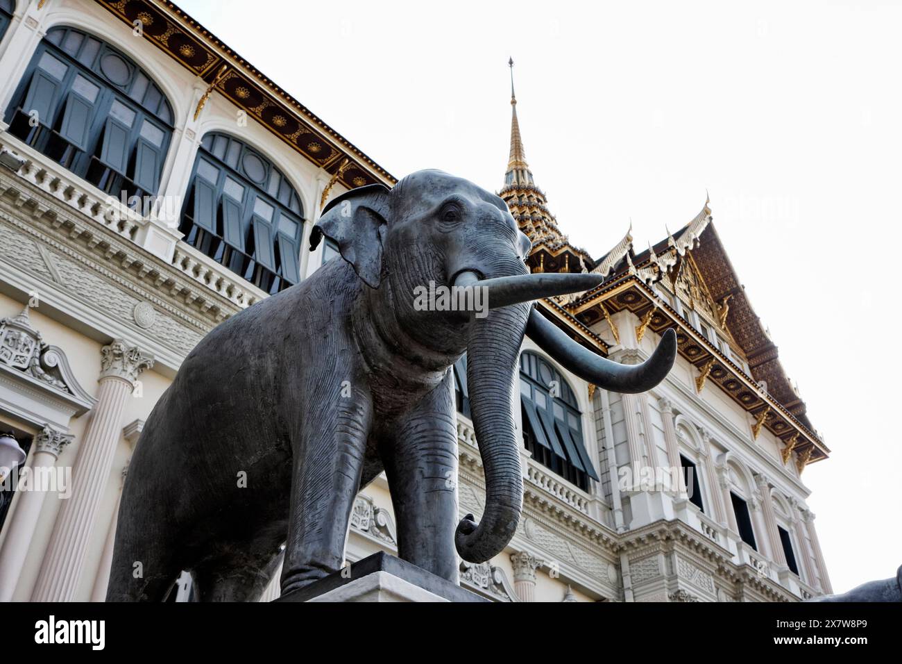 Thailand, Bangkok 03-2007, Imperial Palace, one of the four elephant ...
