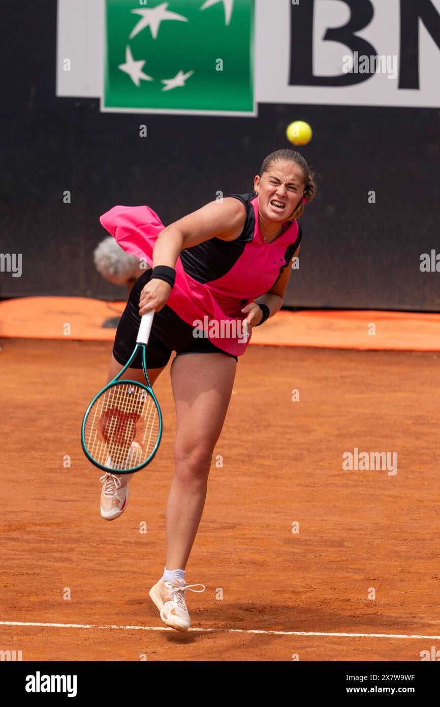 Jelena Ostapenko of Latvia plays against Aryna Sabalenka (not in view ...