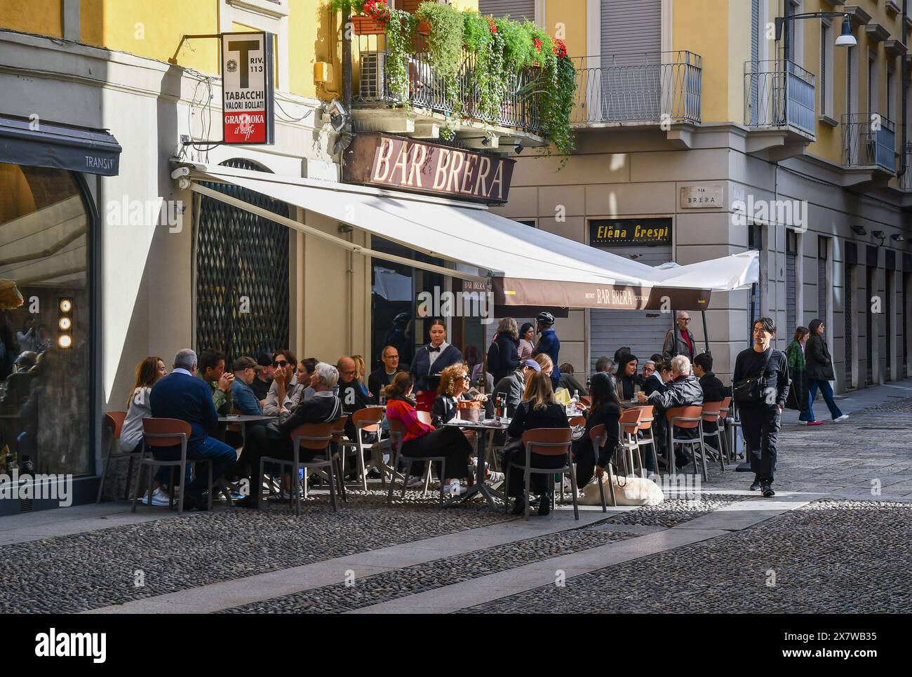 Bar Brera, a famous cafe on the corner of Via Brera and Via Fiori ...