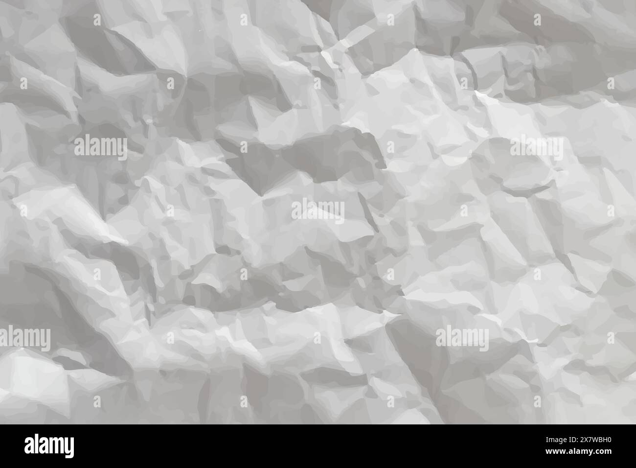 Crumpled white sheet of worn paper, vector template retro texture ...
