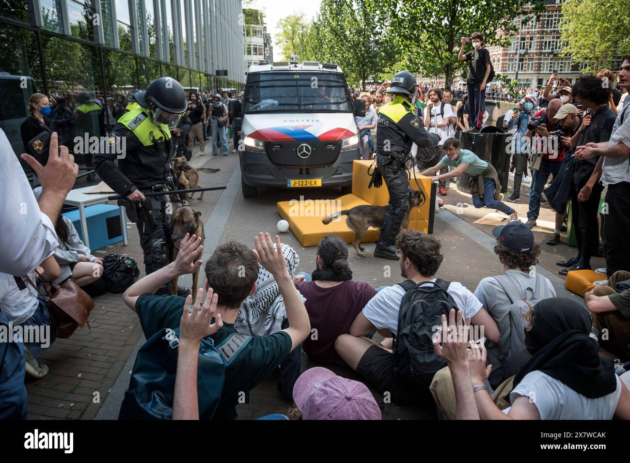 Amsterdam,The Netherlands,13th of may 2024.Pro palestine protests ...