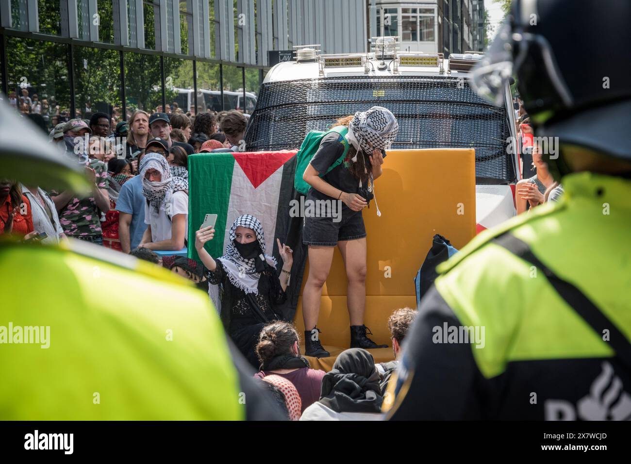 Amsterdam,The Netherlands,13th of may 2024.Pro palestine protests ...