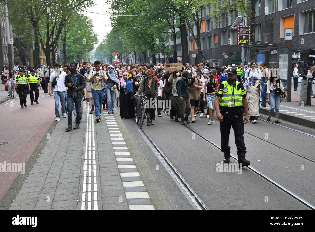 Amsterdam,The Netherlands,13th of may 2024.Pro palestine protests ...