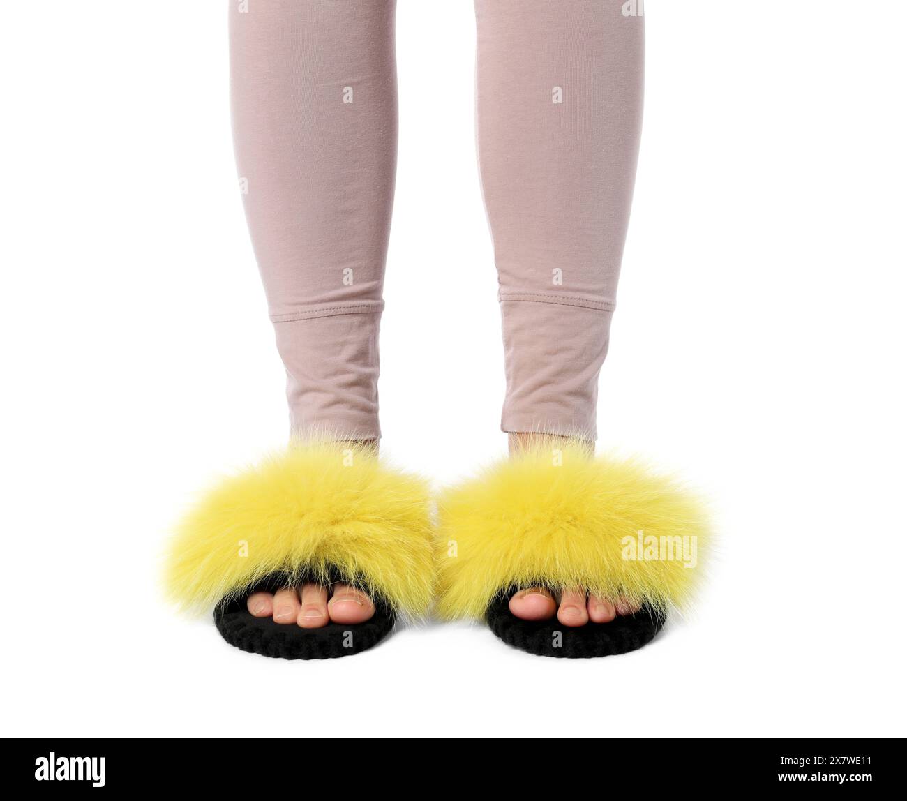 Person in slippers Cut Out Stock Images & Pictures - Alamy