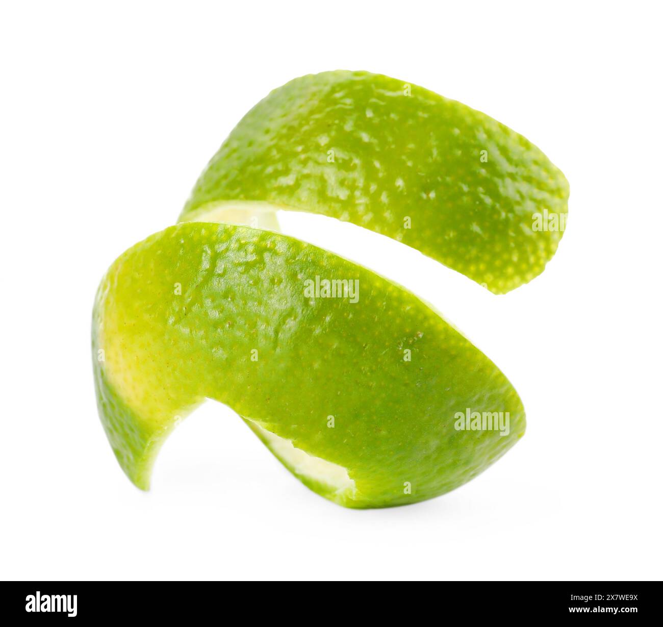 One fresh lime peel isolated on white Stock Photo - Alamy