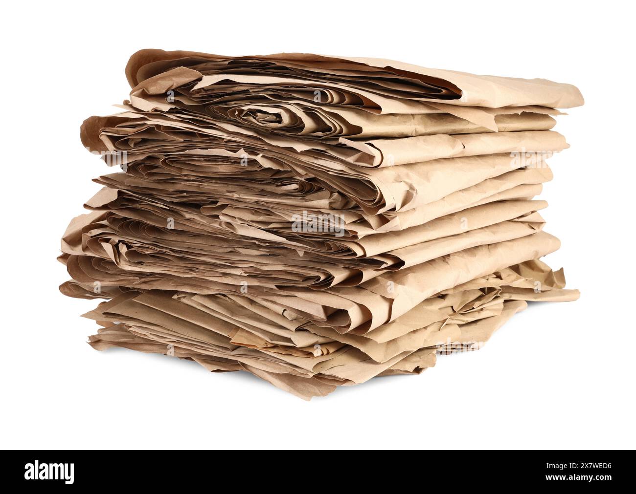 Stack of waste paper isolated on white Stock Photo - Alamy