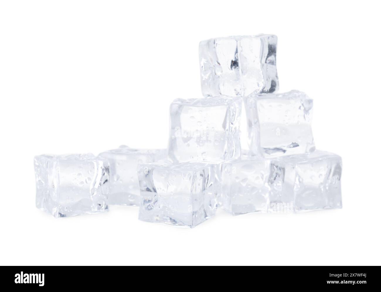 Many crystal clear ice cubes isolated on white Stock Photo - Alamy