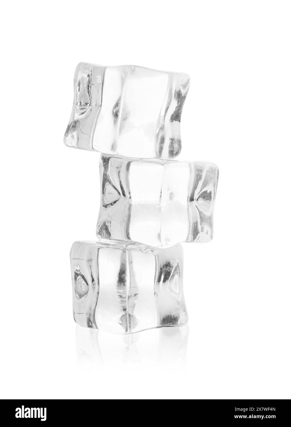 Crystal clear ice cubes isolated on white Stock Photo - Alamy