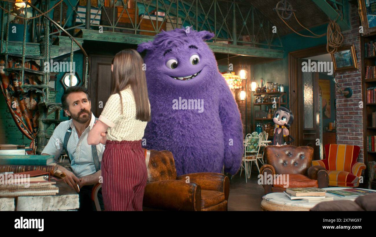 IF, from left: Ryan Reynolds, Cailey Fleming, Blue (voice: Steve Carell ...