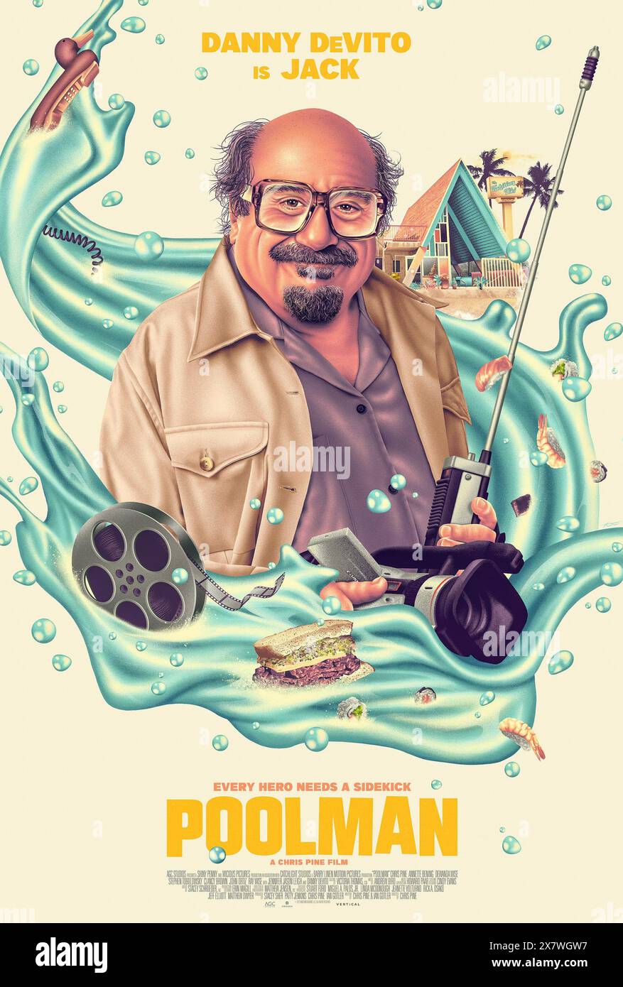 POOLMAN, US character poster, Danny DeVito, 2023. © Vertical ...