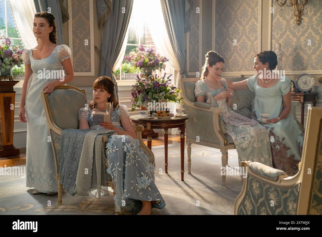 BRIDGERTON, from left: Florence Hunt, Claudia Jessie, Hannah Dodd, Ruth ...