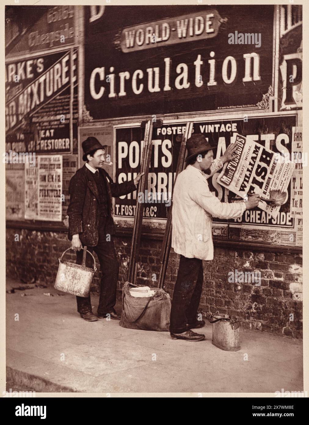 Street Advertising. Vintage London Street Photography, late 19th ...