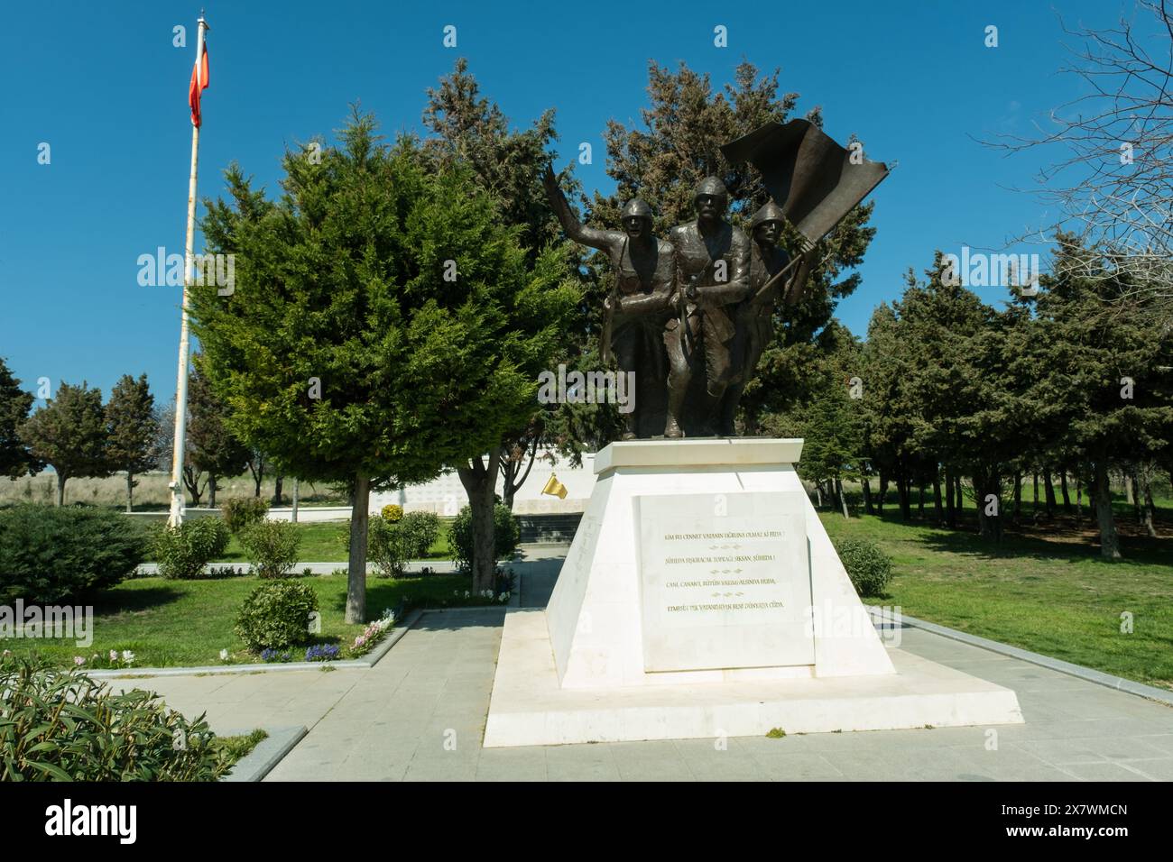 Canakkale, Turkey - Mar 18 2024: Yahya Cavus Monument statue in ...
