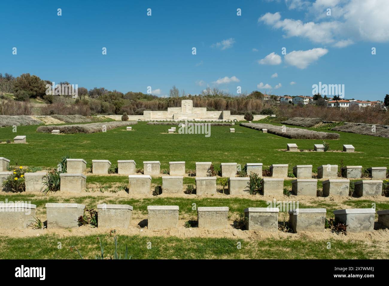 Canakkale, Turkey - Mar 18 2024: The photograph of V Beach Cemetery ...