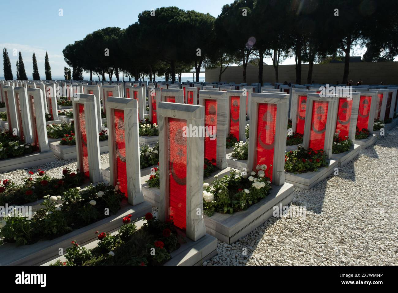 Canakkale, Turkey - Mar 18 2024: Close-up photo of martyrs' graves at ...