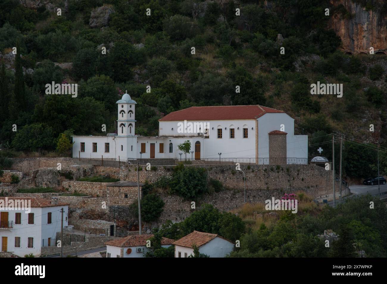 Town of Dhermi on the Albanian Riviera Stock Photo - Alamy