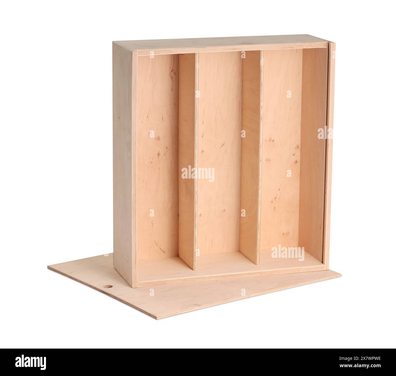 Empty wooden wine box isolated on white Stock Photo - Alamy