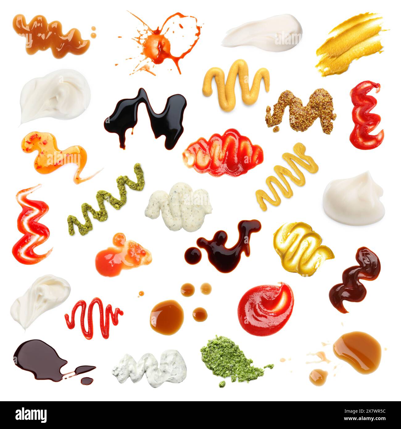 Different delicious sauces isolated on white, set Stock Photo - Alamy