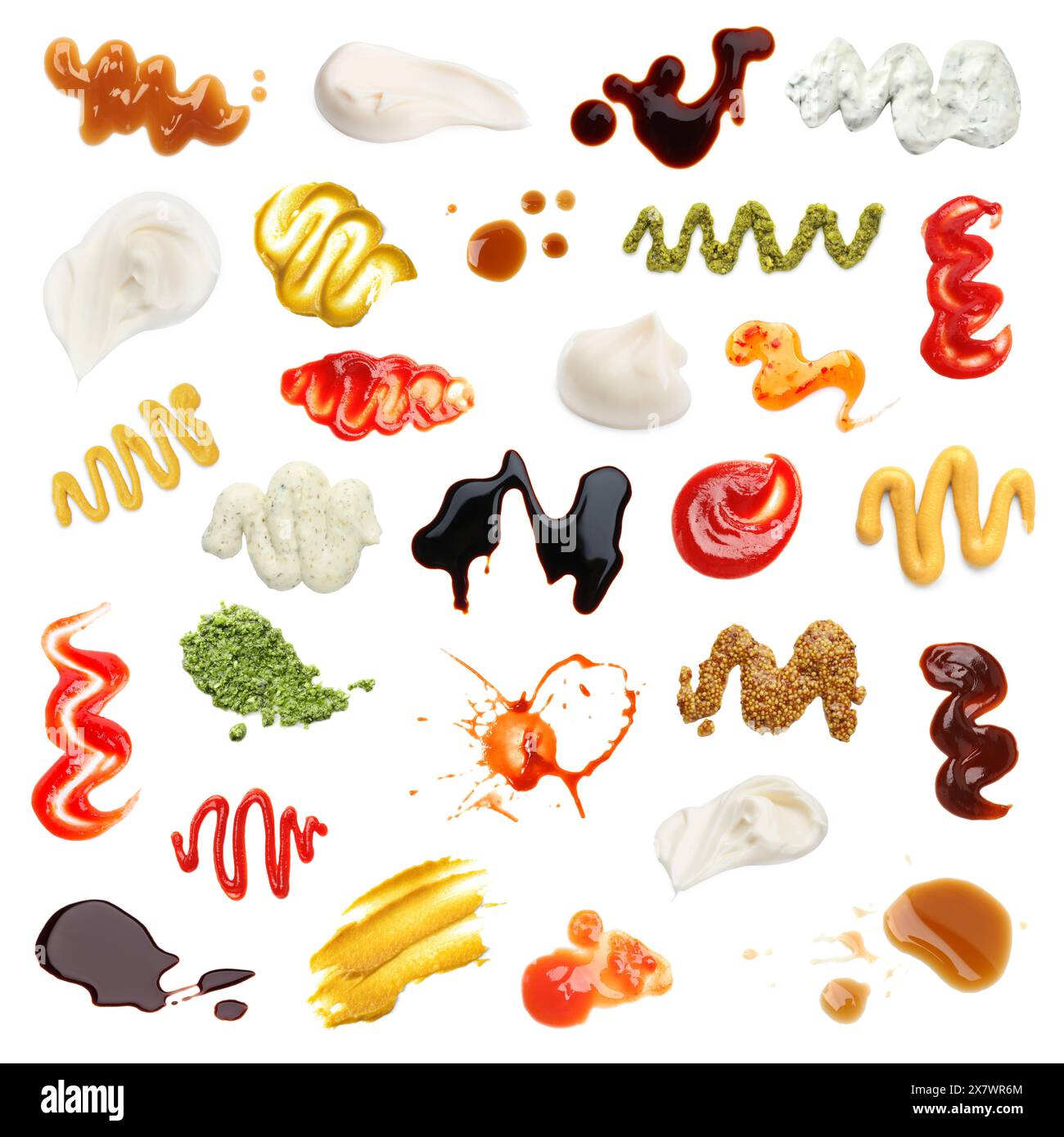 Different delicious sauces isolated on white, set Stock Photo - Alamy