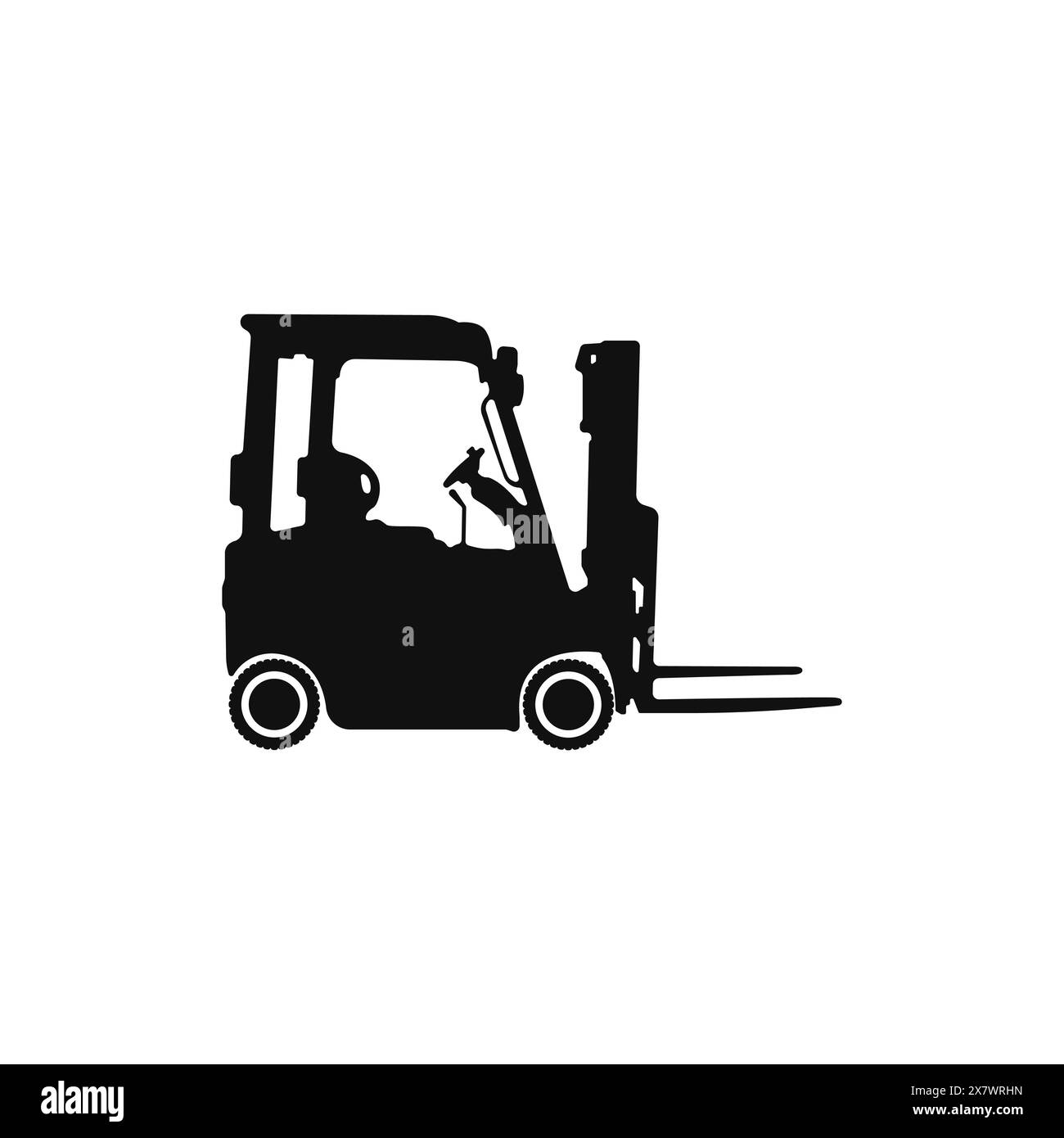 Loader black logo. Cargo moving icon. Outline loader vector. Cargo lift ...