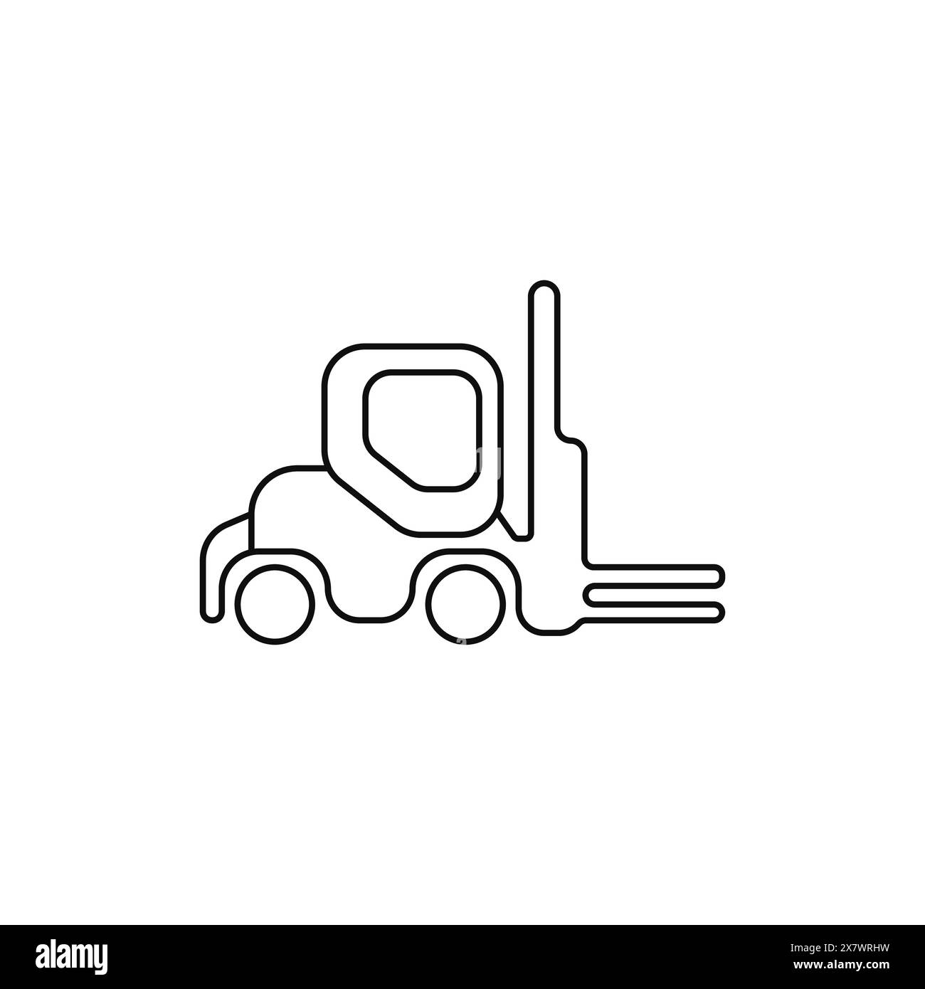 Loader black logo. Cargo moving icon. Outline loader vector. Cargo lift ...