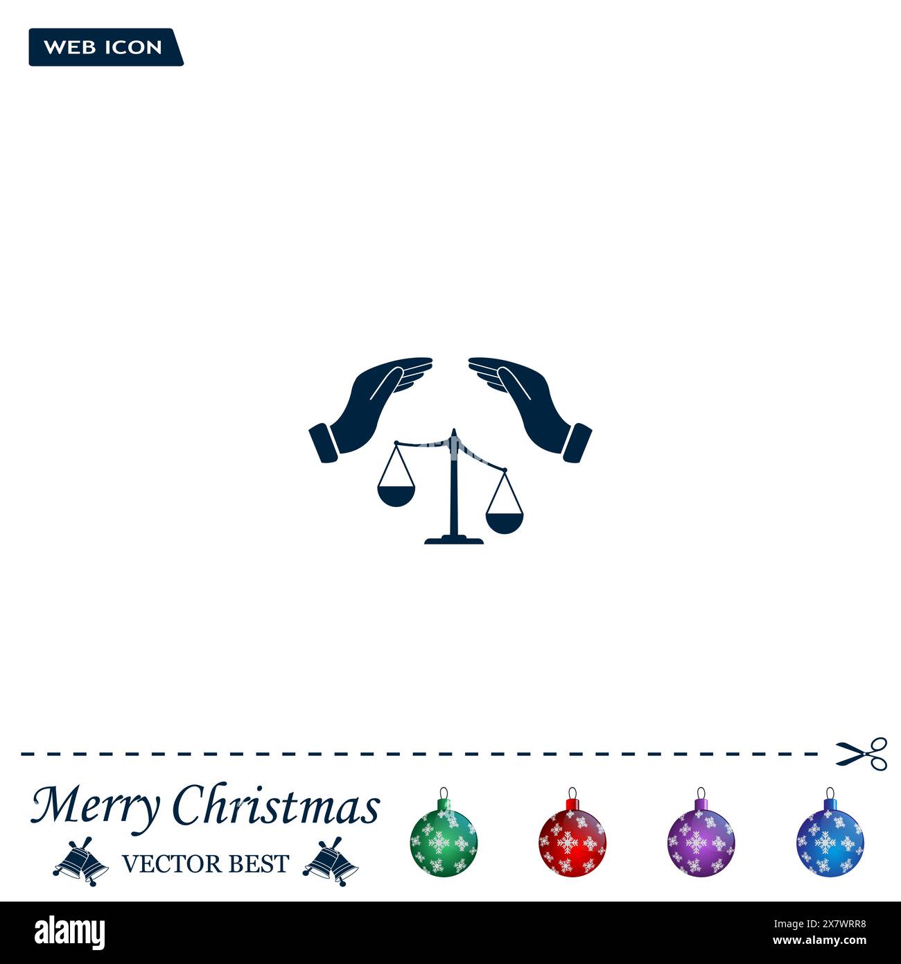 Illustration of two hands protecting or giving an unbalanced weight ...