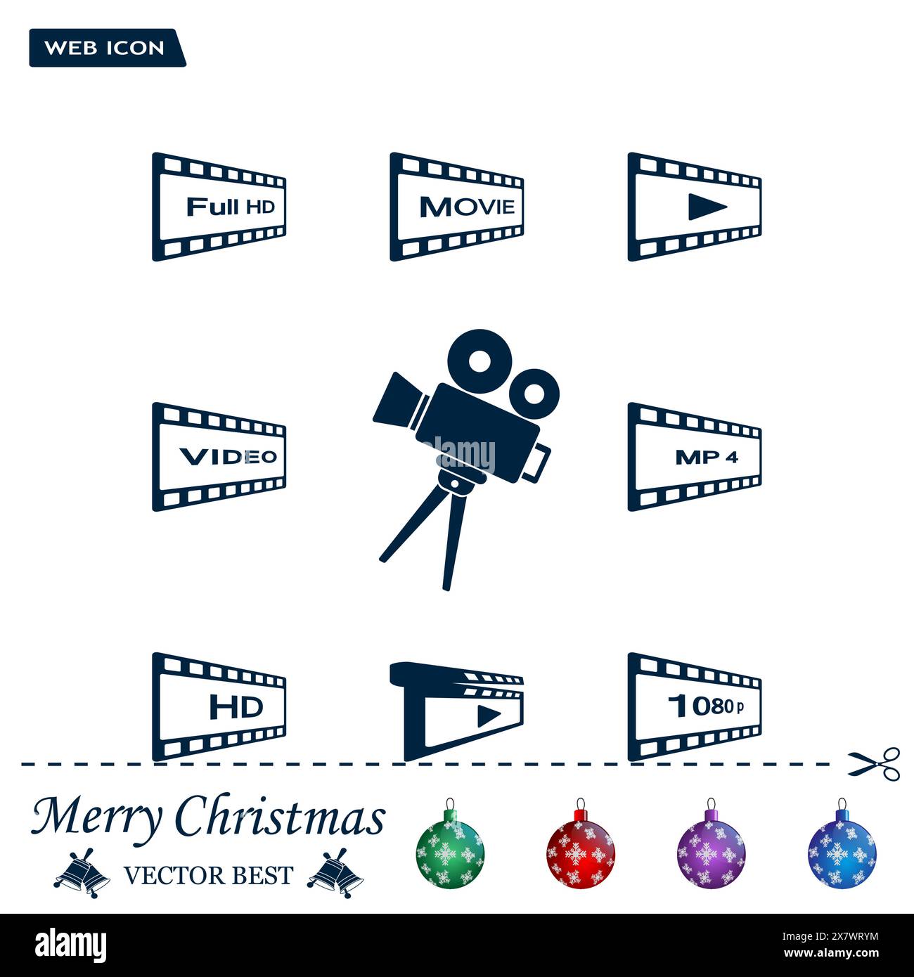 Movie icons set Stock Vector Image & Art - Alamy