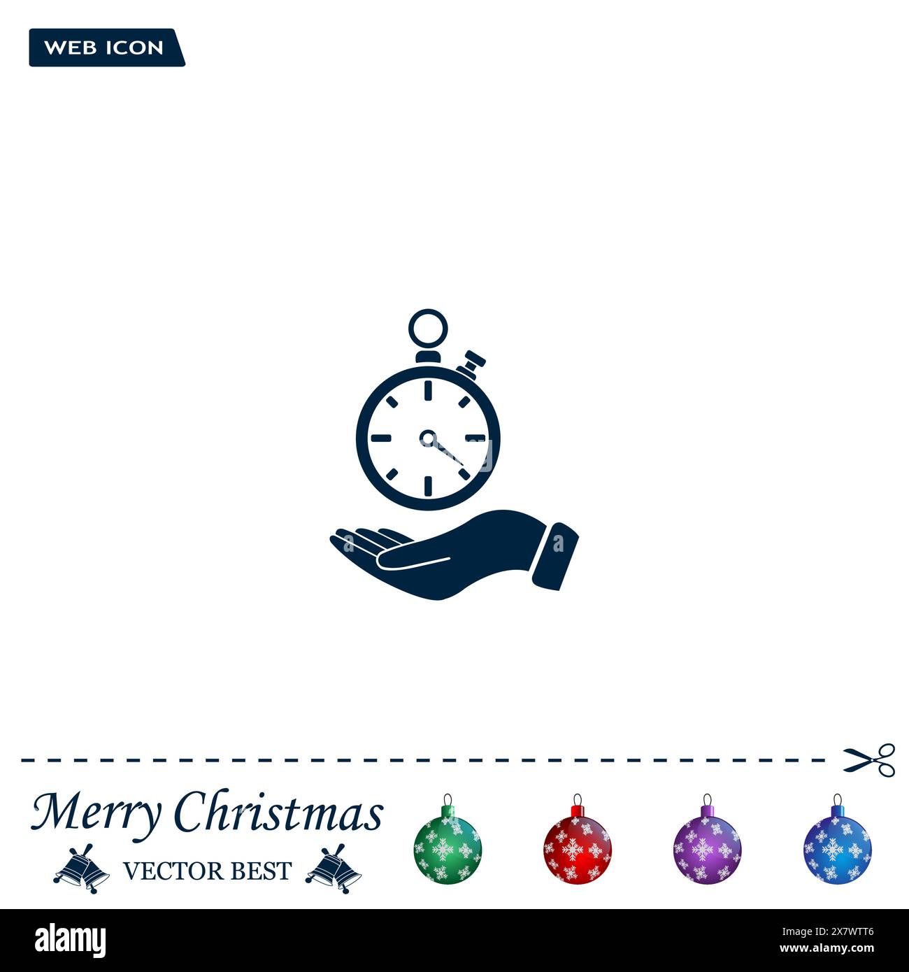 flat hand giving the clock icon Stock Vector Image & Art - Alamy