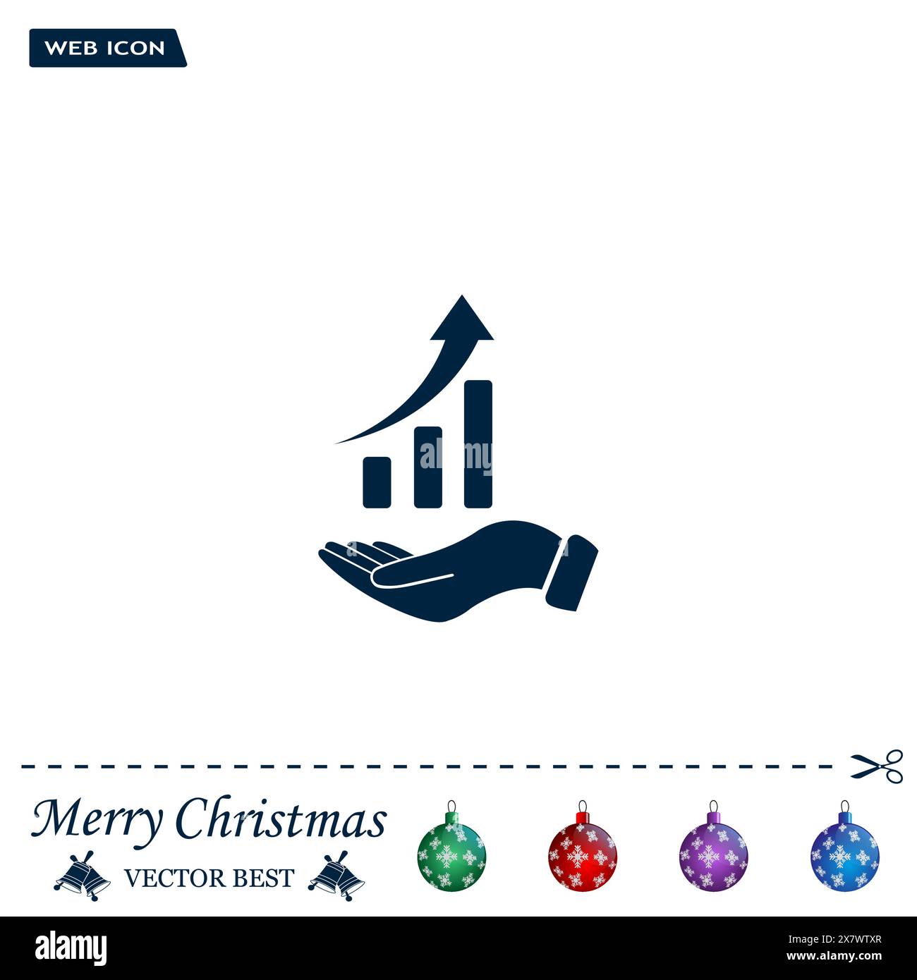 Infographic with hand, chart icon, vector illustration. Flat design ...
