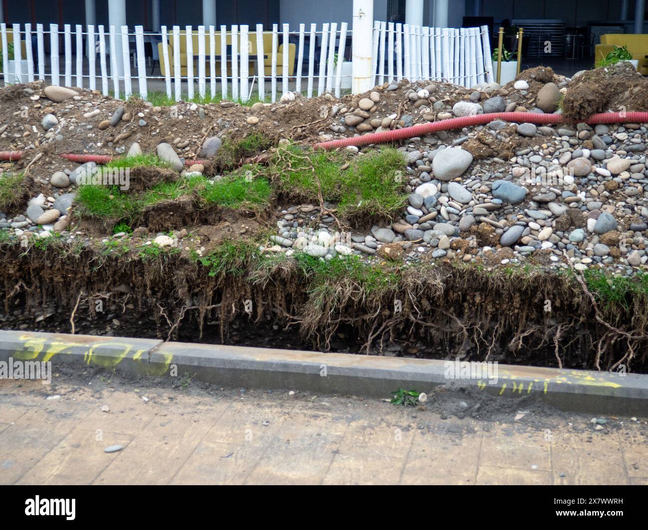 Land works. Reconstruction of the embankment of the resort town ...
