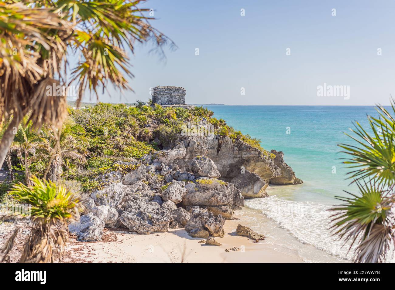 Beautiful archaeological site of the Mayan culture in Tulum, Mexico ...