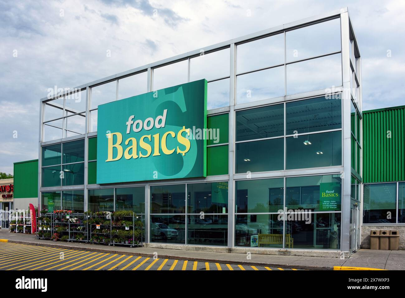 Ottawa, Canada - May 21, 2024: Food Basics grocery store on Merivale Rd ...