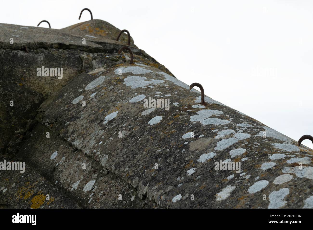 Normandy France D-Day stronghold bunker with iron holds at Utah beach ...