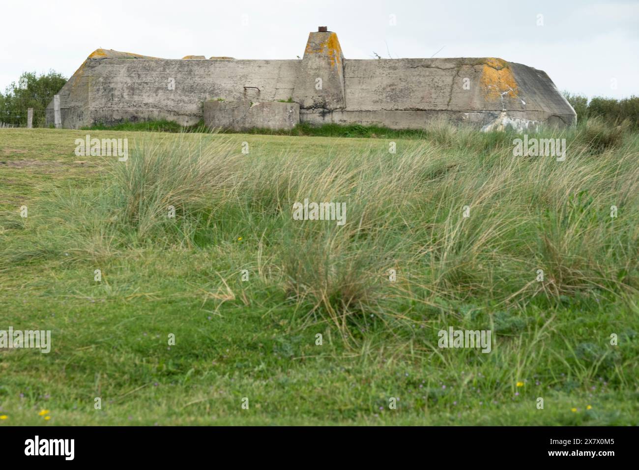 Normandy France D-Day stronghold bunker on hill at Utah beach area ...