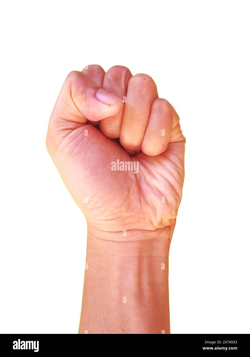 Hand sign, revolution, hand clenched upward Stock Photo - Alamy