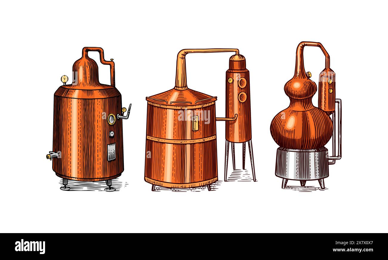 Distillation apparatus drawing hi-res stock photography and images - Alamy