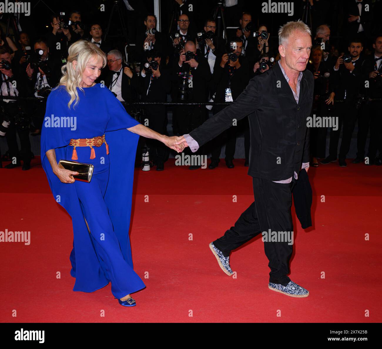 Cannes, France. May 21st, 2024. Sting and Trudie Styler at the Marcello ...