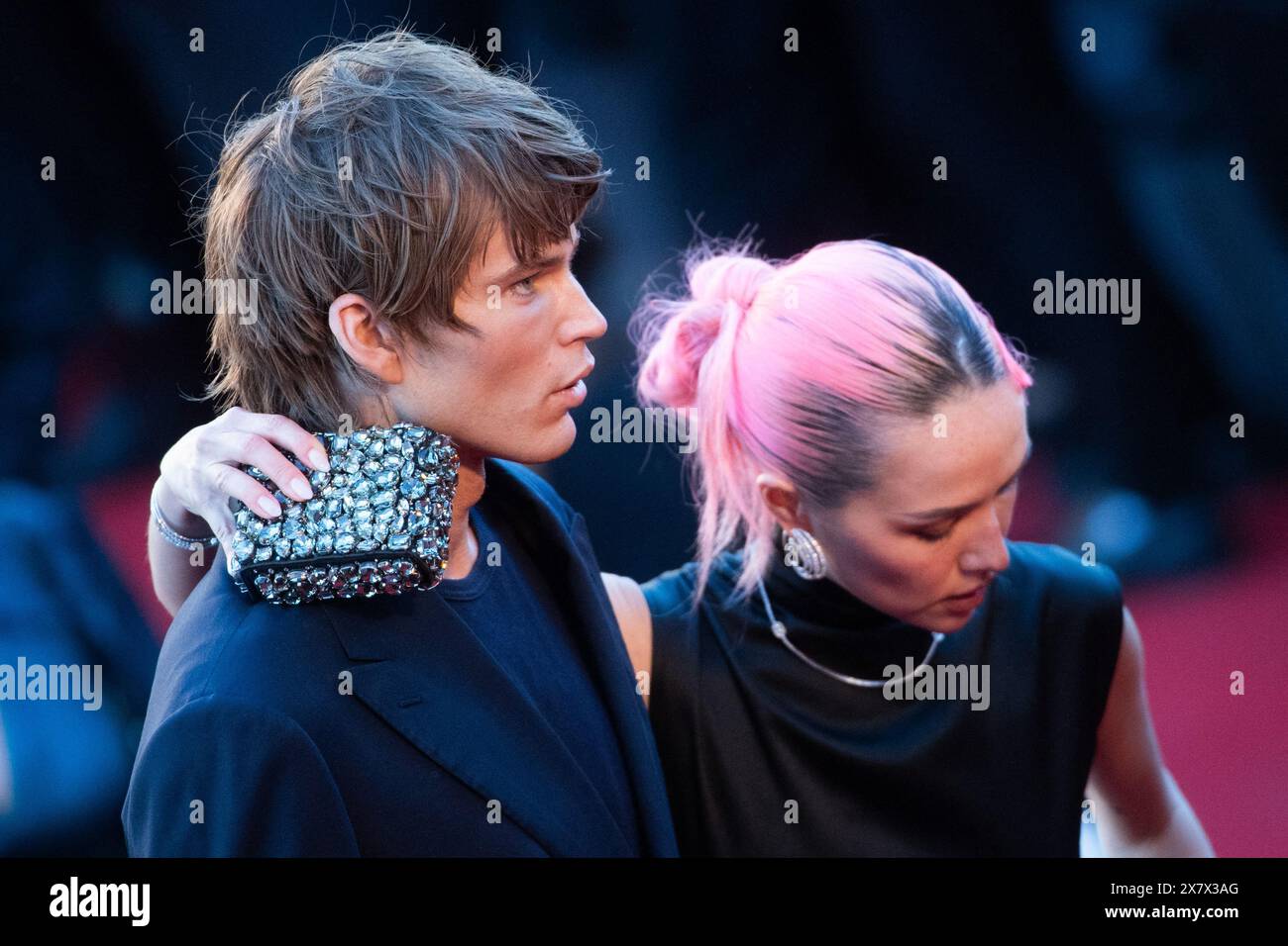 Cannes, France. 20th May, 2024. Jordan Barrett and Allegra Ream ...