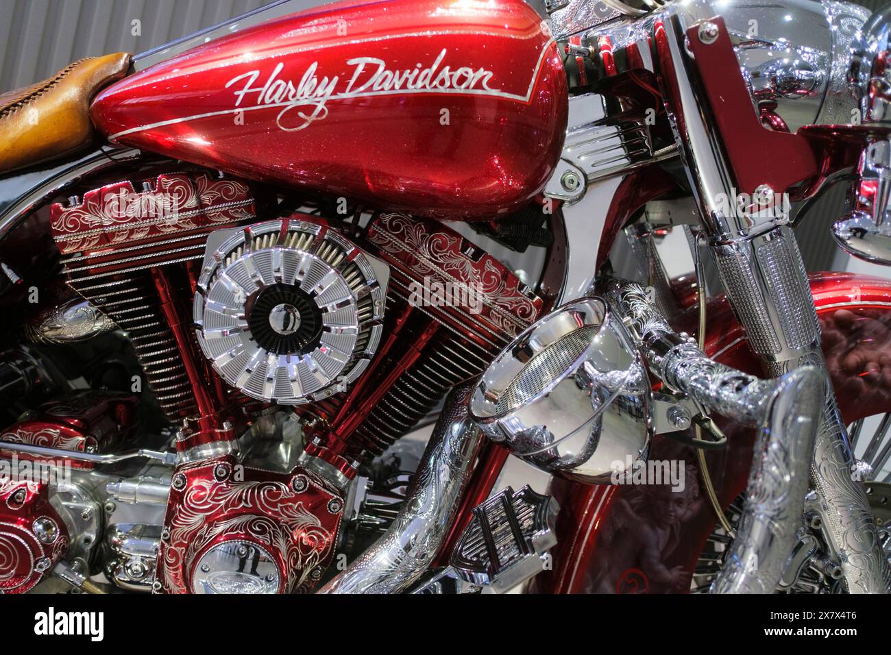 Harley Davidson motorcycle, Petersen Museum, Los Angeles, California ...