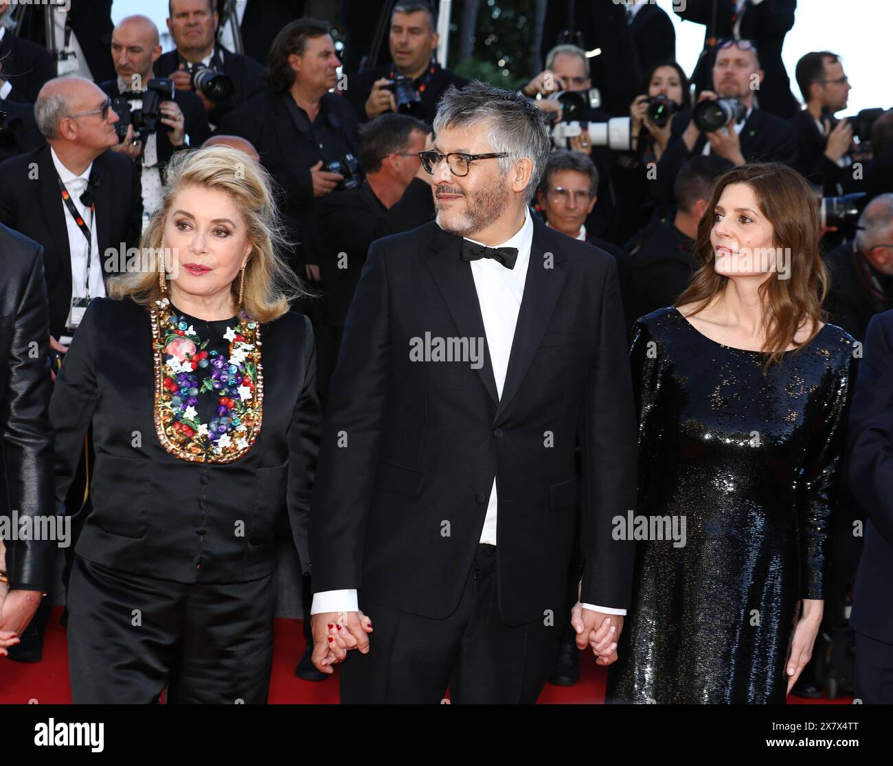 May 21, 2024, Cannes, Cote D'azur, France: CHRISTOPHE HONORE surrounds CHIARA MASTROIANNI and ...