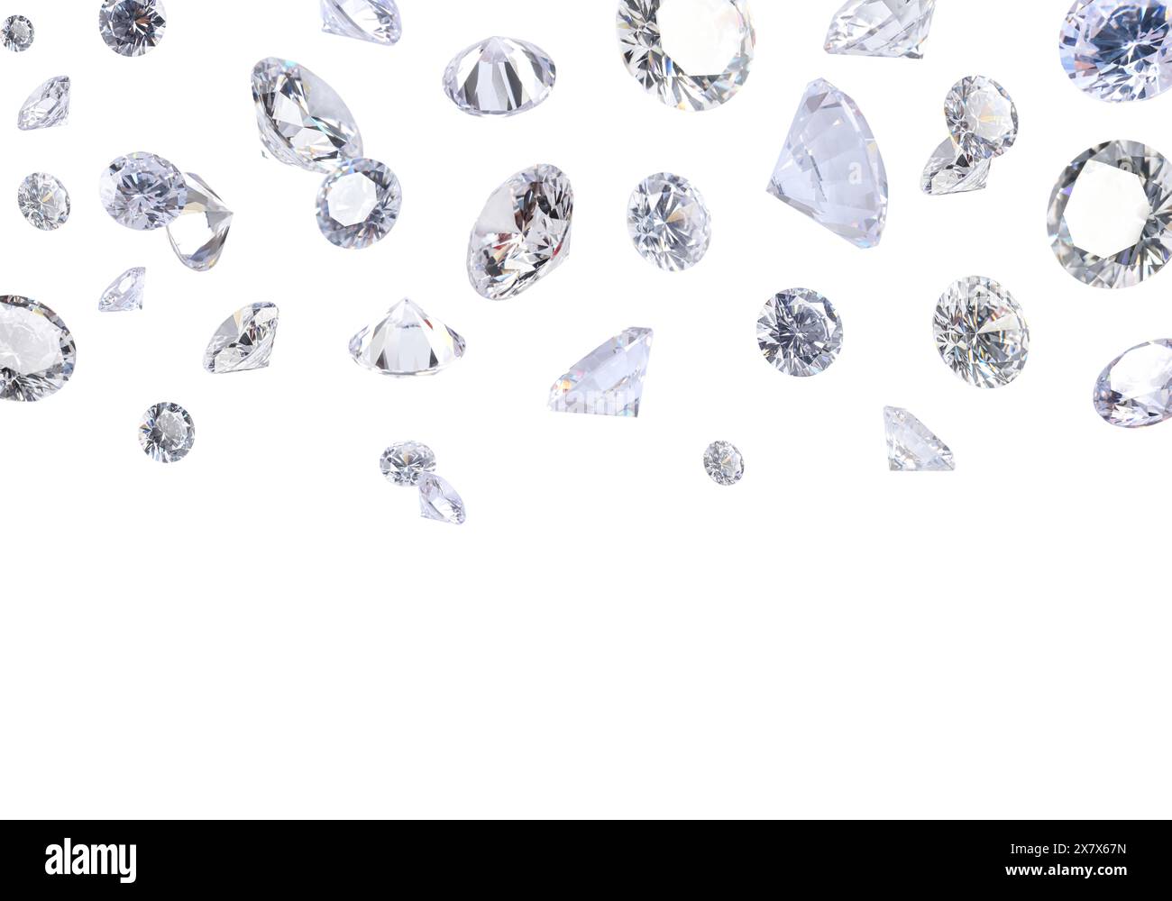 Beautiful shiny diamonds in air on white background Stock Photo - Alamy
