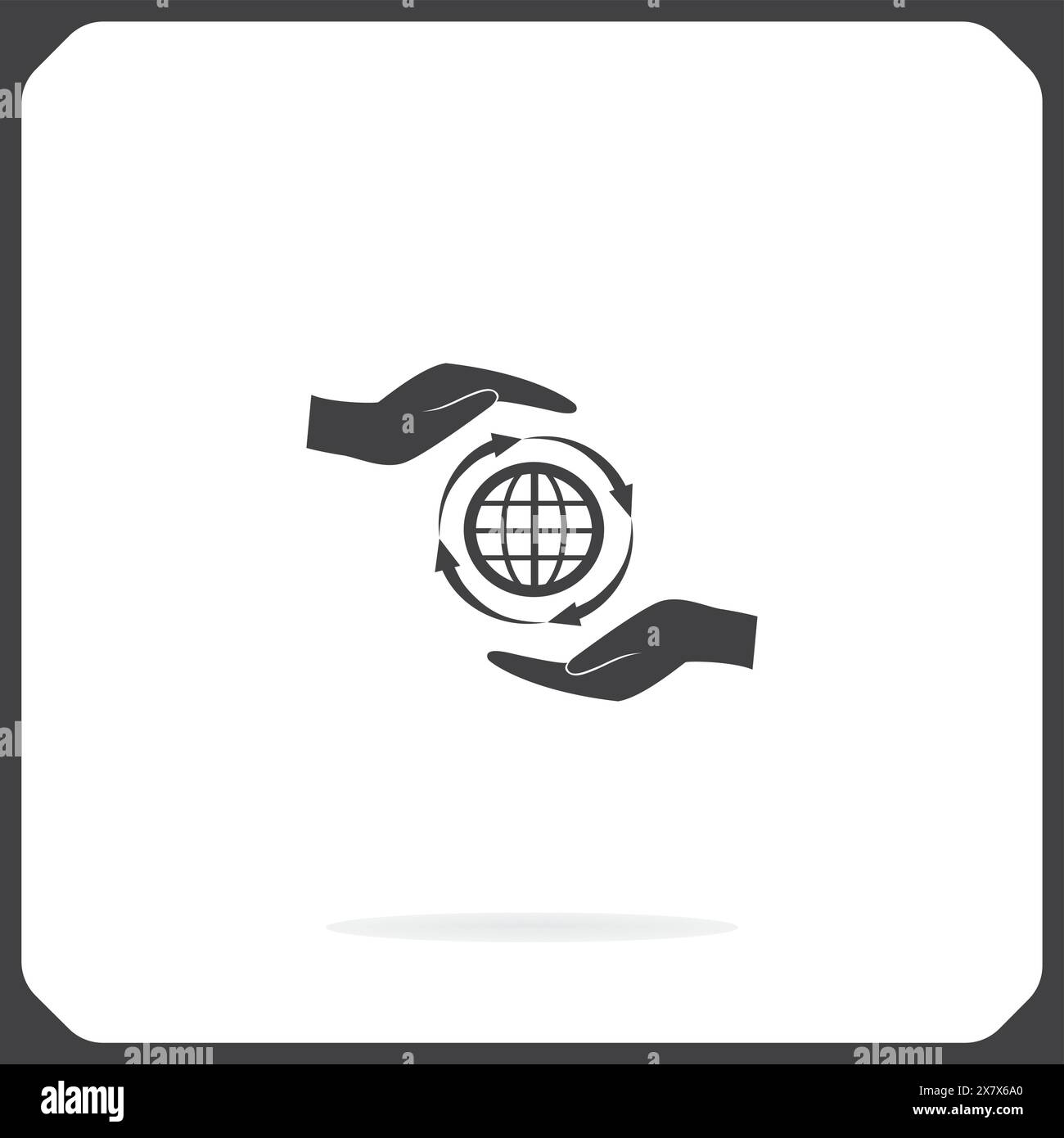 Arrows in a circle around a globe, World Wide Web symbol. Vector ...
